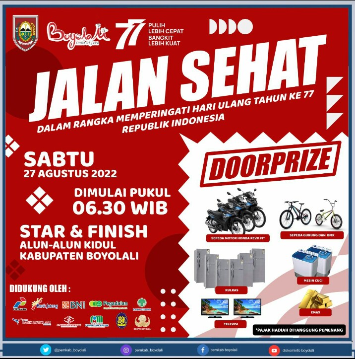 Kegiatan Jalan Sehat Kabupaten Boyolali 2022 – SMP Negeri 2 Mojosongo